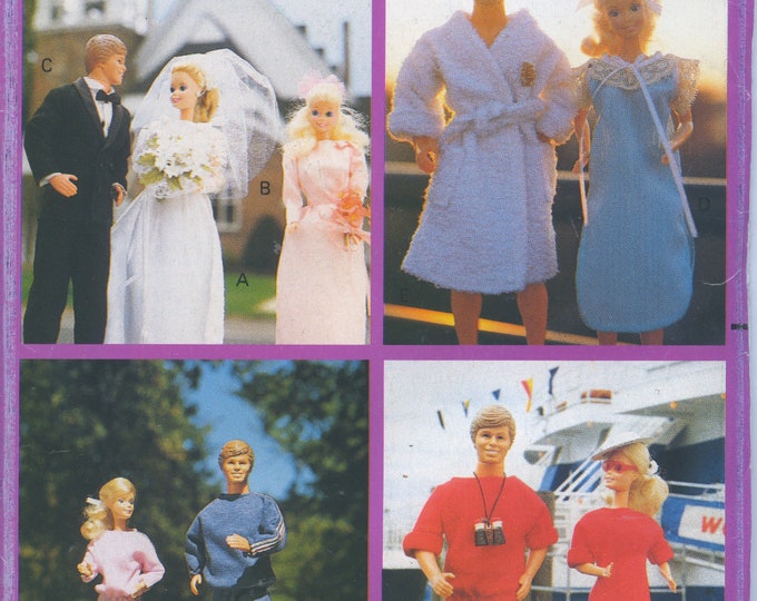 1980s Barbie & Ken Doll Clothes Pattern - Butterick 3569 - UNCUT ...