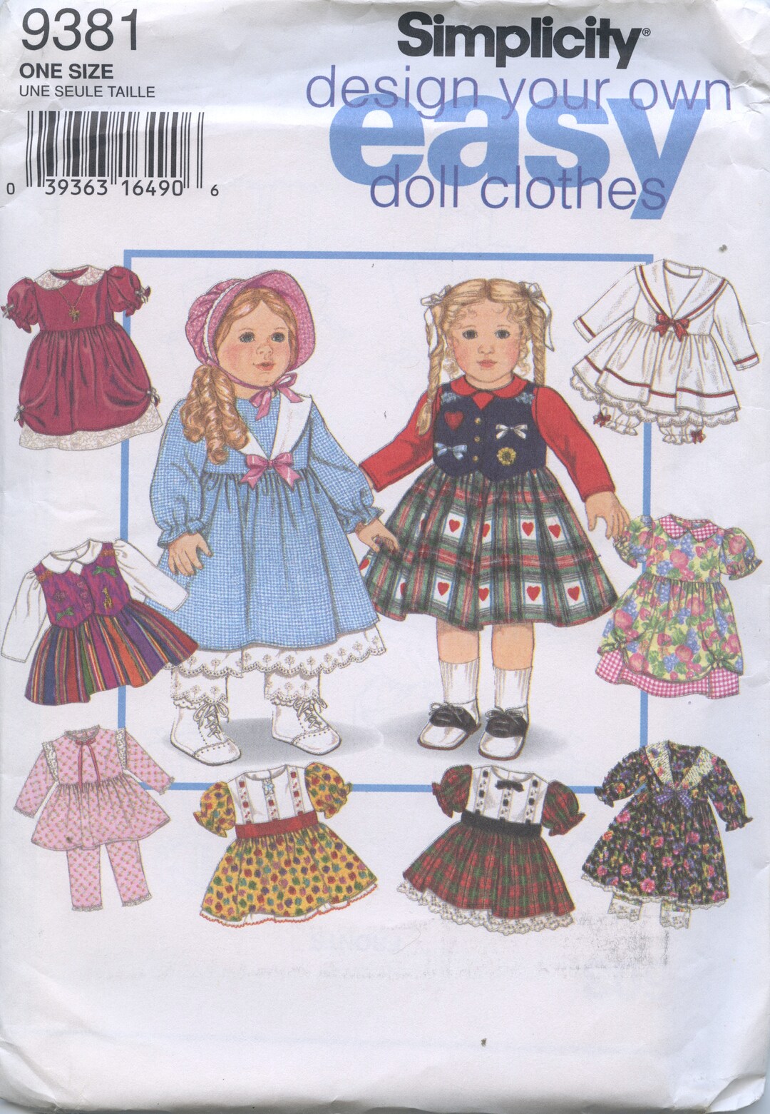 Design Your Own 18" Doll Clothes - Easy - Simplicity 9381 - UNCUT ...