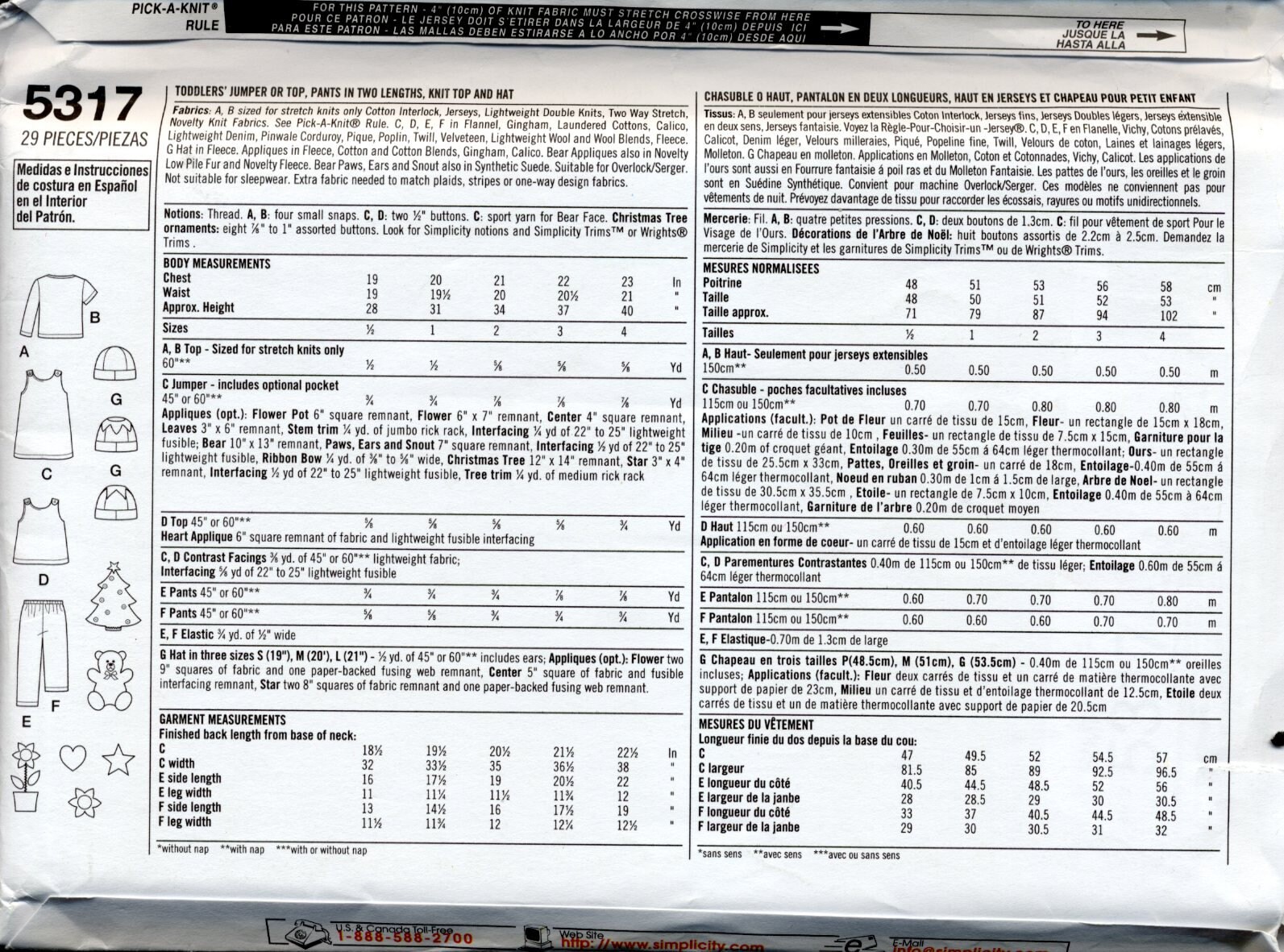 Six Toddler Girl Outfits & Cap Pattern Simplicity 5317 Sizes - Etsy