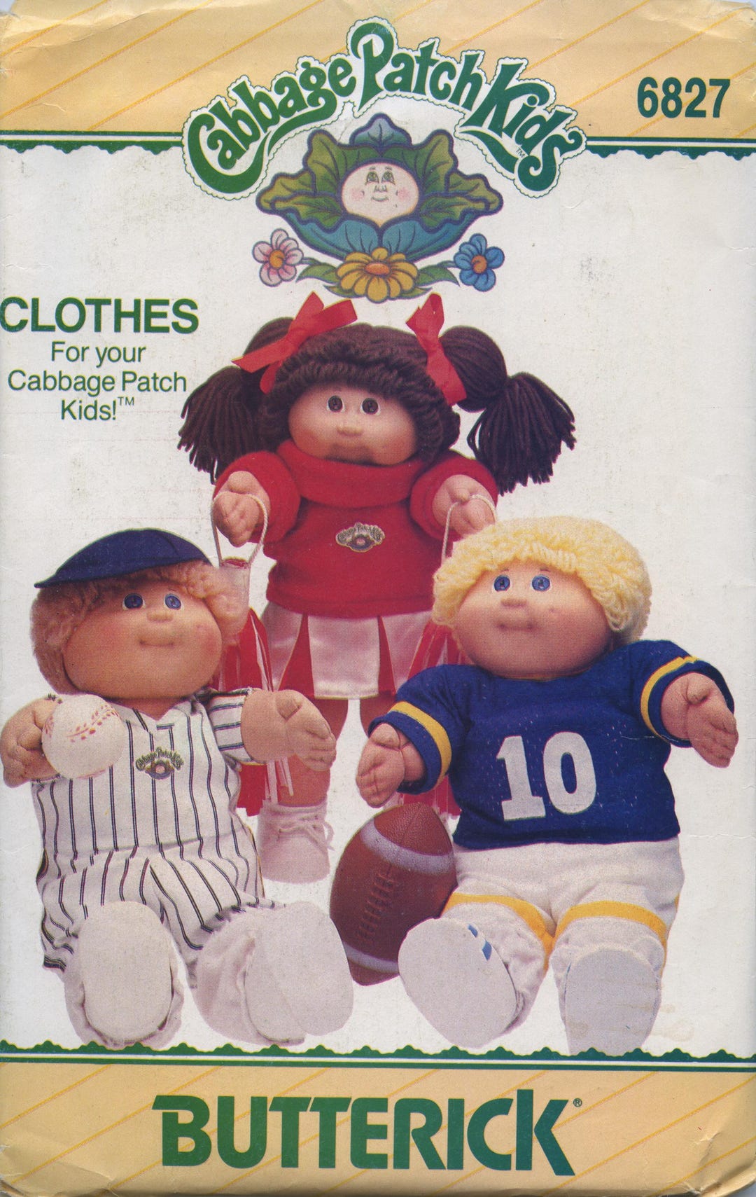 Cabbage Patch Kids Clothes Pattern - Sports, Football, Baseball ...