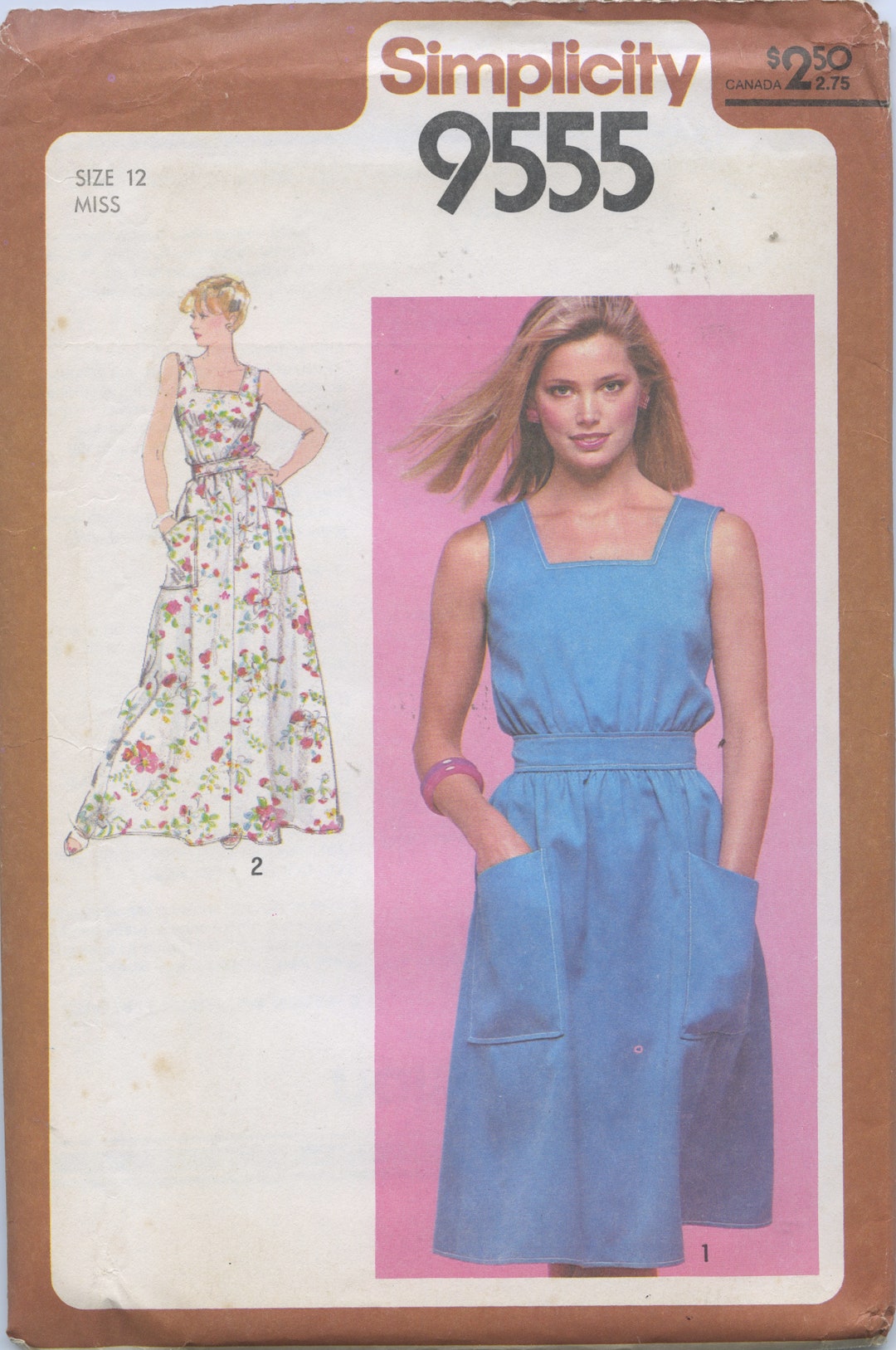 Vintage Misses' Sundress Pattern - Simplicity 9555 - UNCUT - Size 12 ...