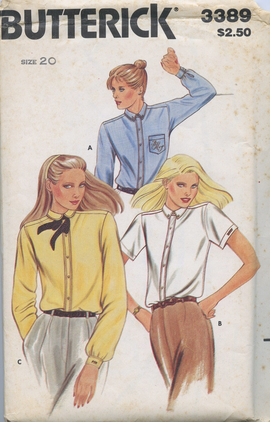 Misses' Button-front Blouse (oxford Style Variation) W/ Monogram ...