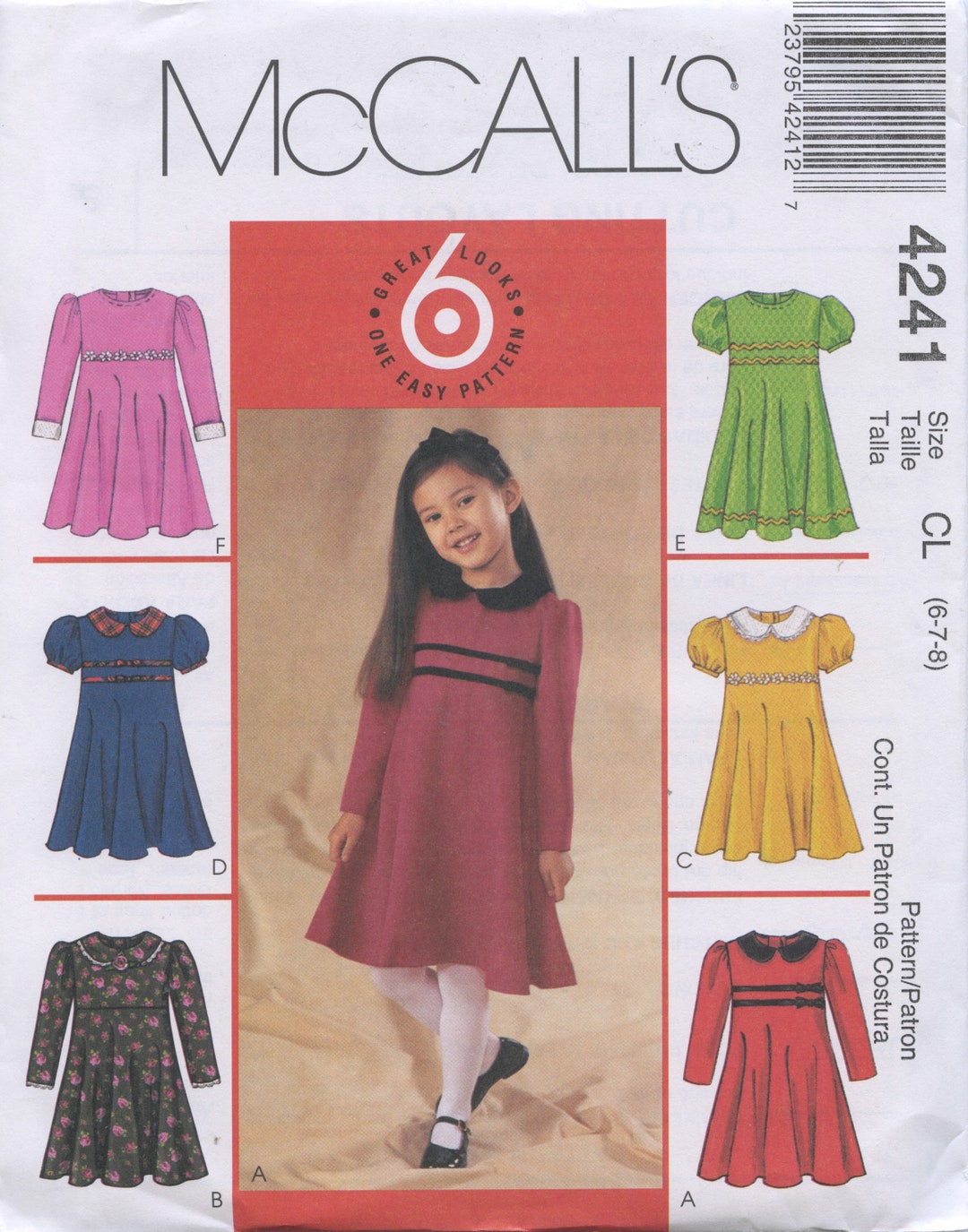 6 Great Looks - Sweet & Versatile Girls' Dress Pattern - Mccall's 4241 ...