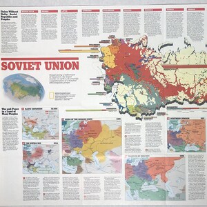 Original March 1990 Map of Soviet Union, National Geographic - Etsy