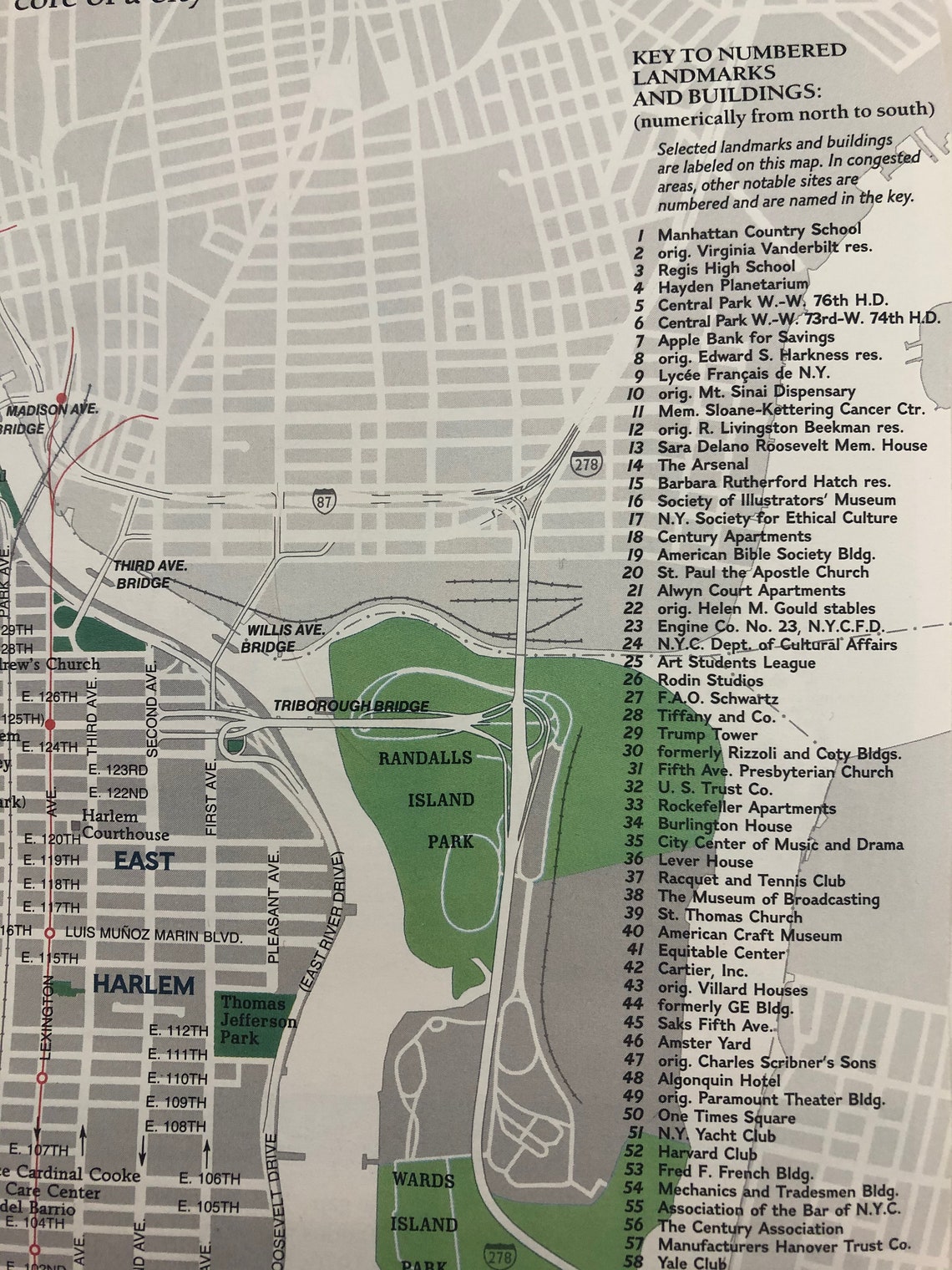 Original September 1990 Map of Special Places of the World: New York ...