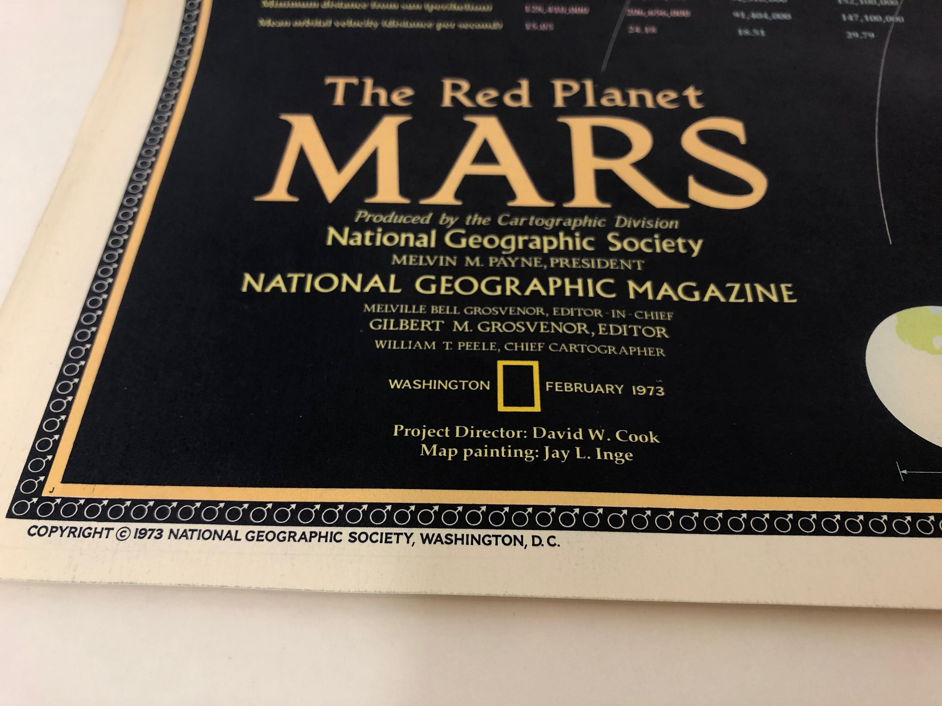 Original February 1973 Map of the Red Planet Mars National - Etsy