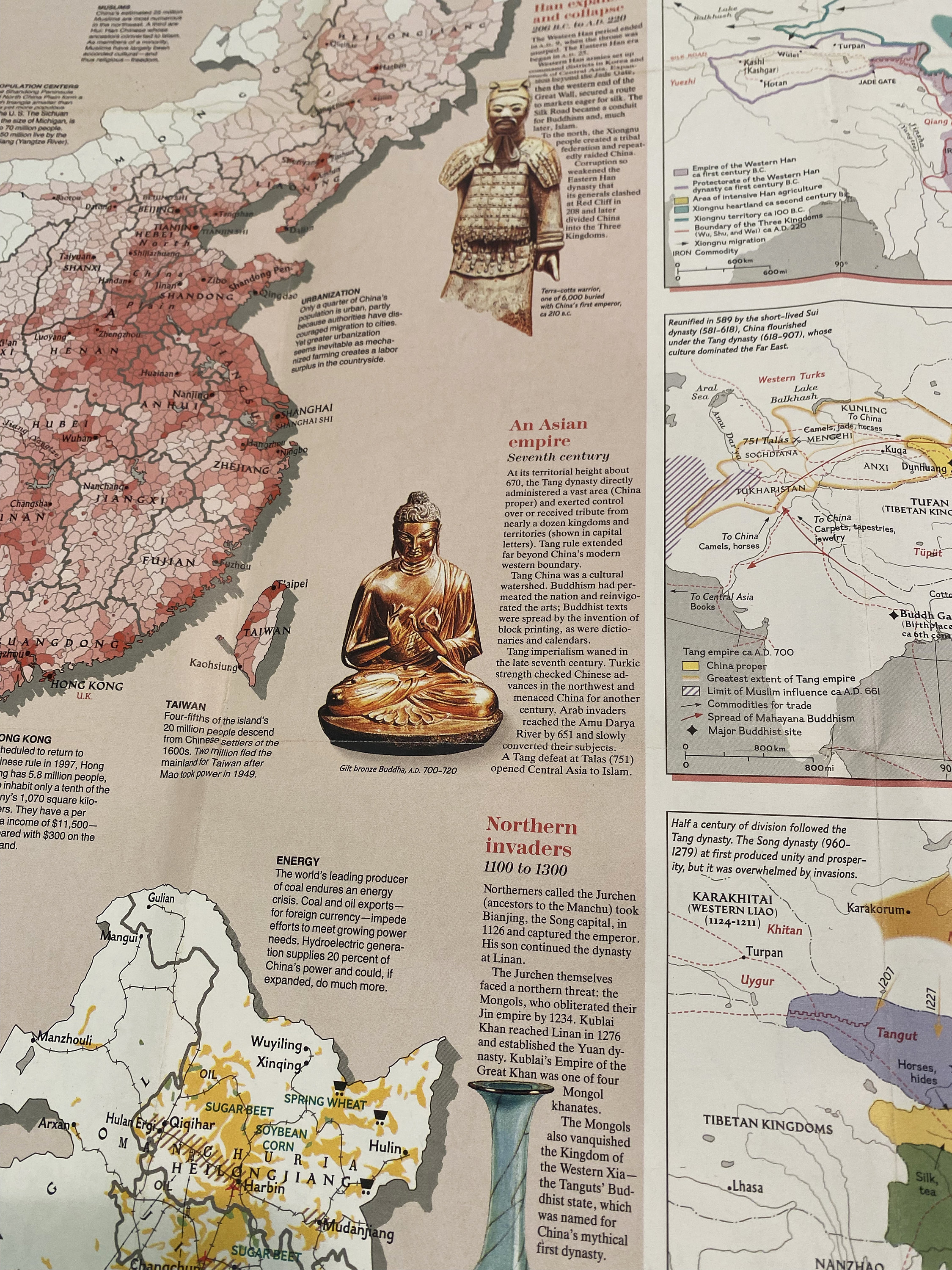 Original July 1991 Map of China, National Geographic - Etsy