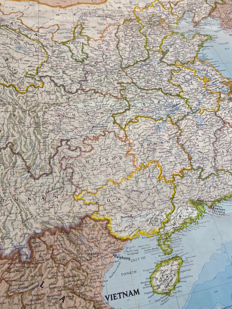 Original July 1980 Map of Peoples of China, National Geographic - Etsy
