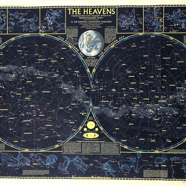Zodiac Map of Heaven - Etsy