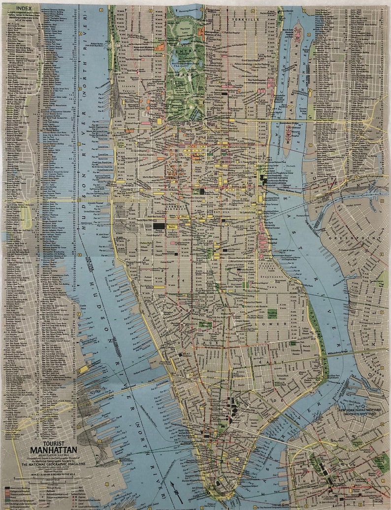 Original July 1964 Map of Greater New York and Tourist Manhattan ...