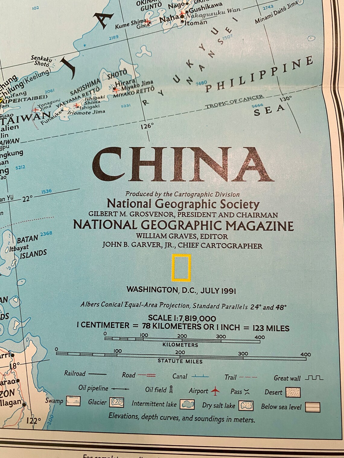 Original July 1991 Map of China, National Geographic - Etsy