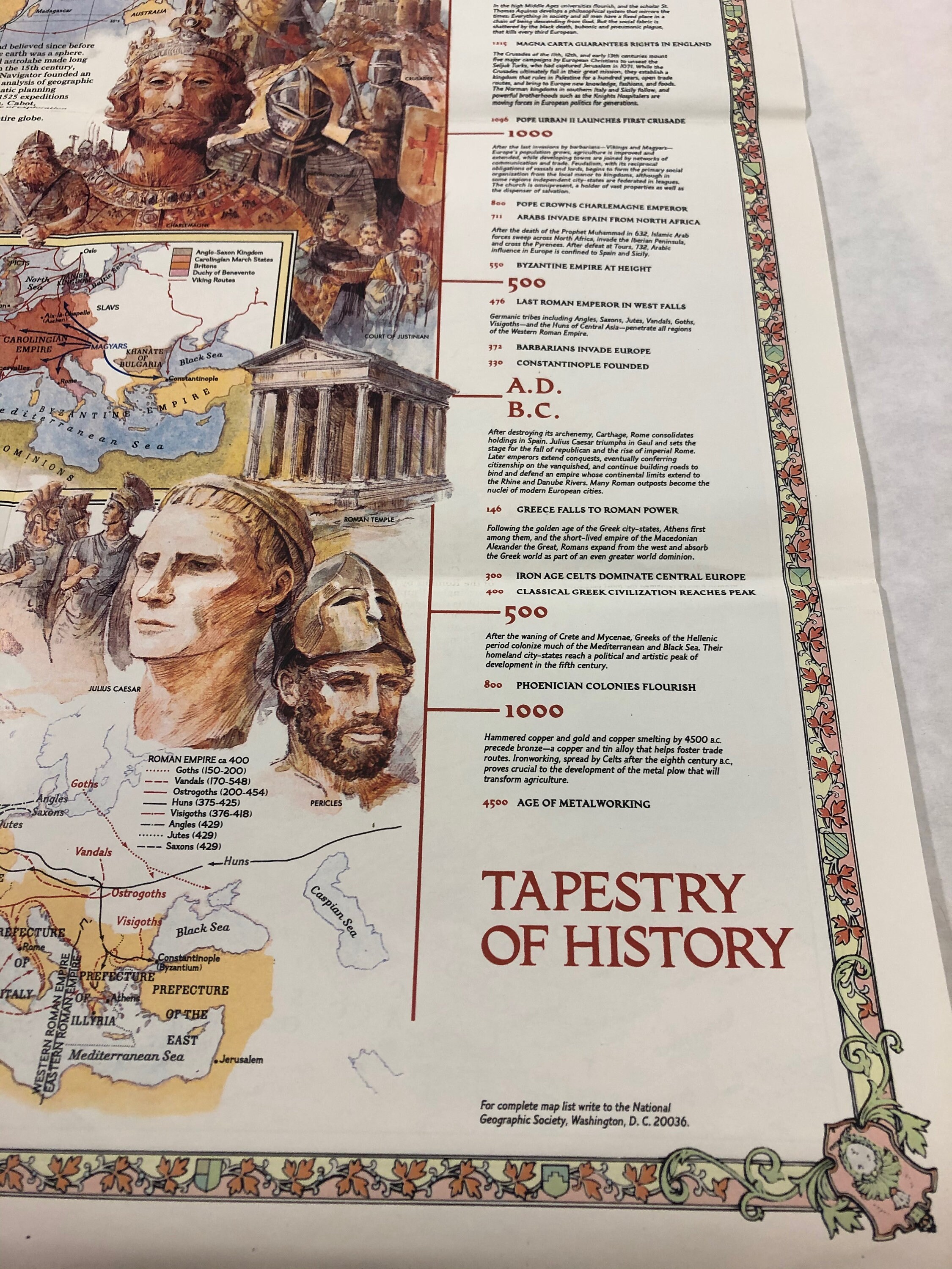 Original December 1983 Map of the History of Europe National - Etsy