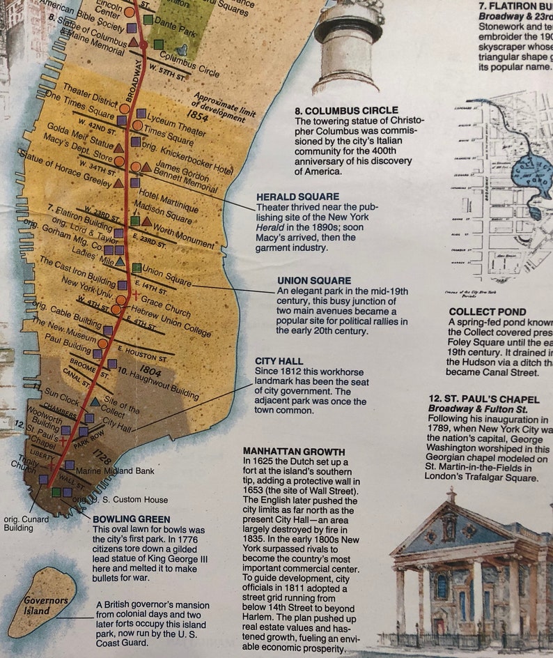 Original September 1990 Map of Special Places of the World: - Etsy