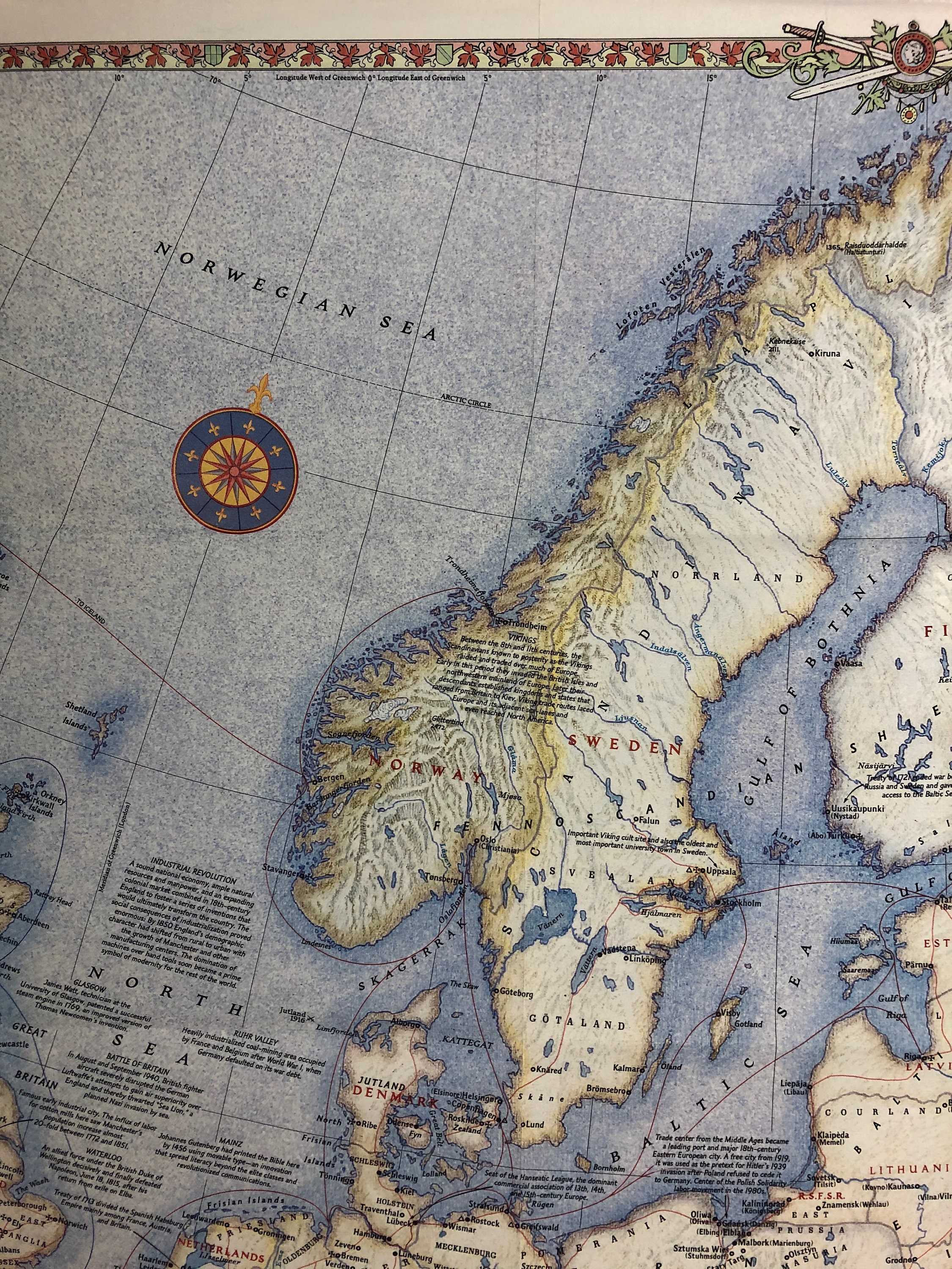 Original December 1983 Map of the History of Europe National - Etsy