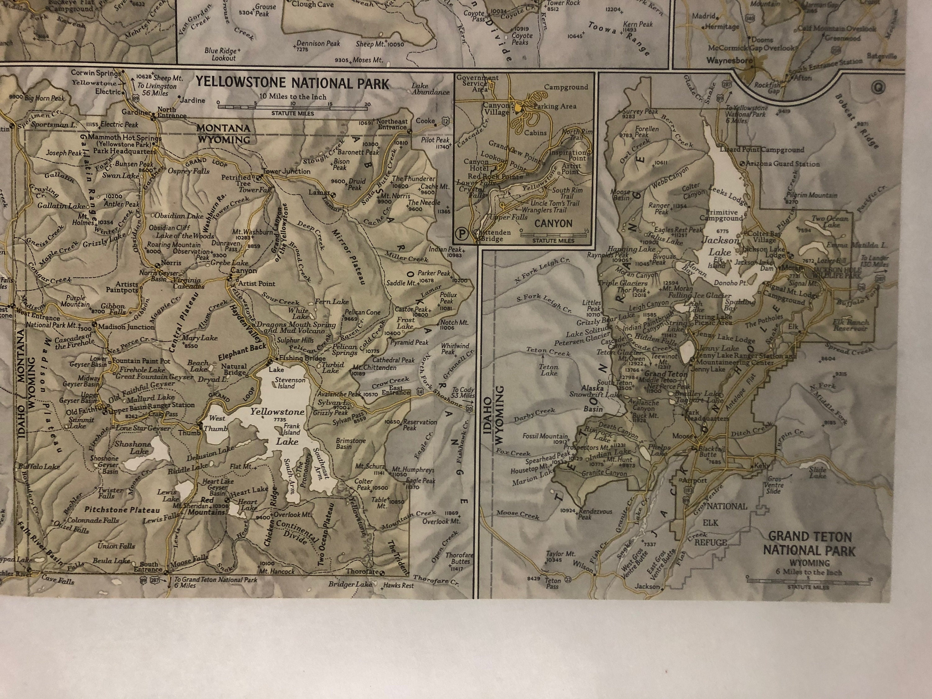 Original May 1958 Map of National Parks, Monuments and Shrines of ...