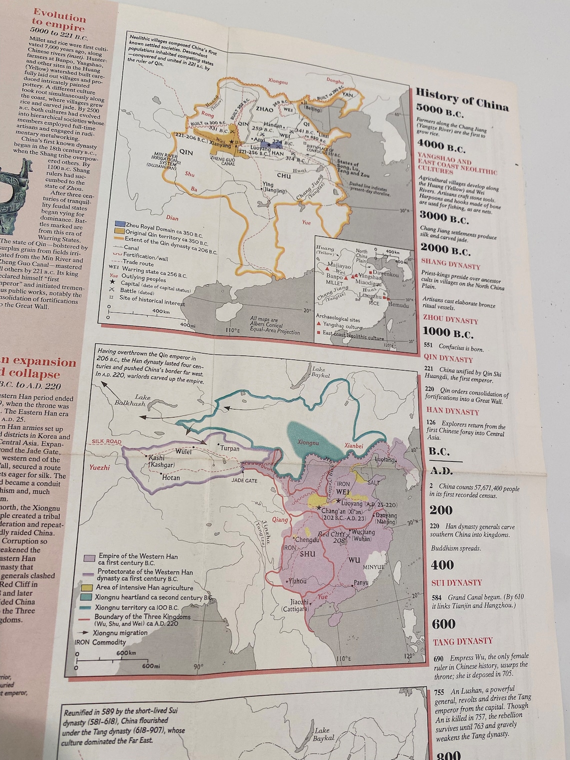 Original July 1991 Map of China, National Geographic - Etsy