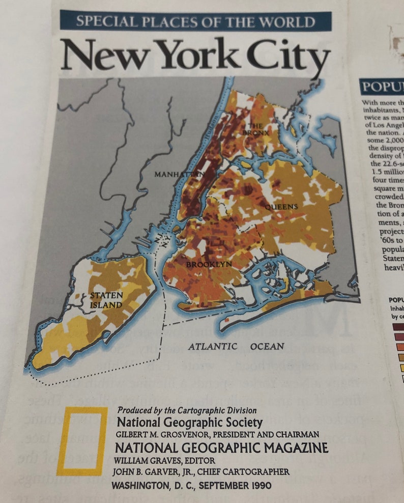 Original September 1990 Map of Special Places of the World: - Etsy