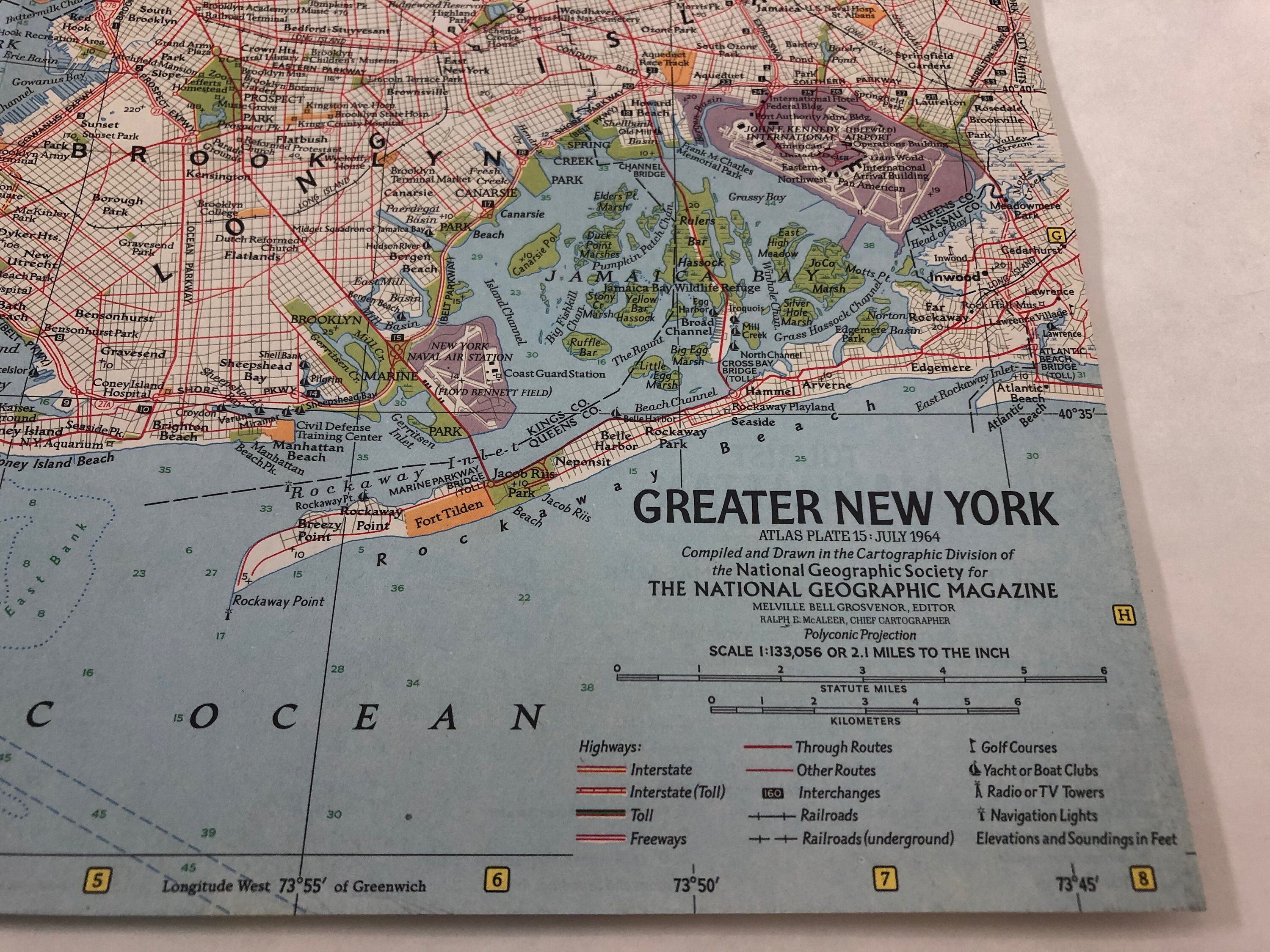 Original July 1964 Map of Greater New York and Tourist Manhattan ...