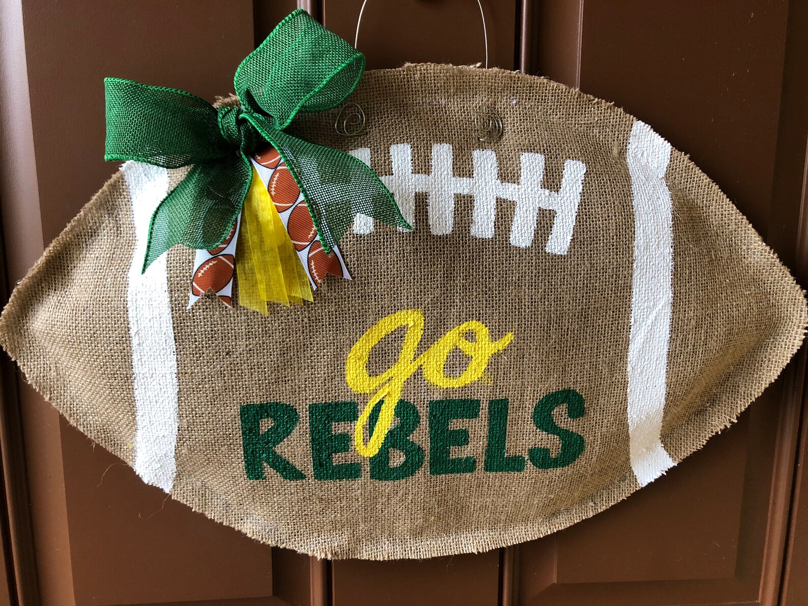 Football Burlap Door Decoration Fall Door Hanger Favorite Season - Etsy