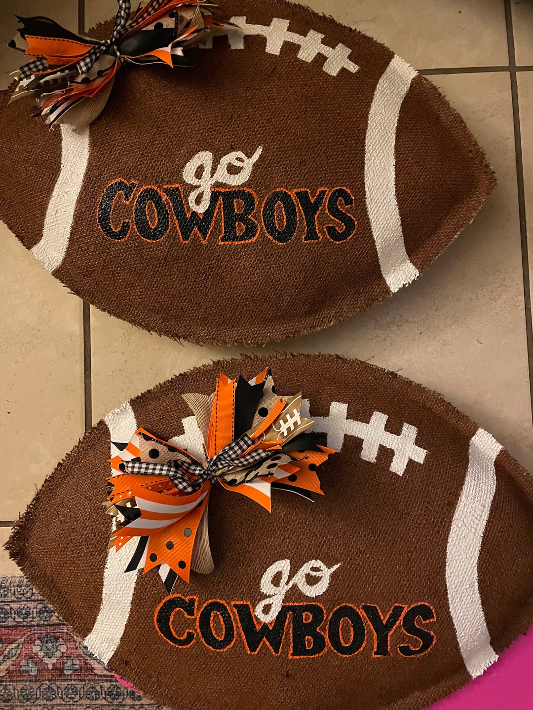 Football Burlap Door Decoration Fall Door Hanger Favorite Season - Etsy