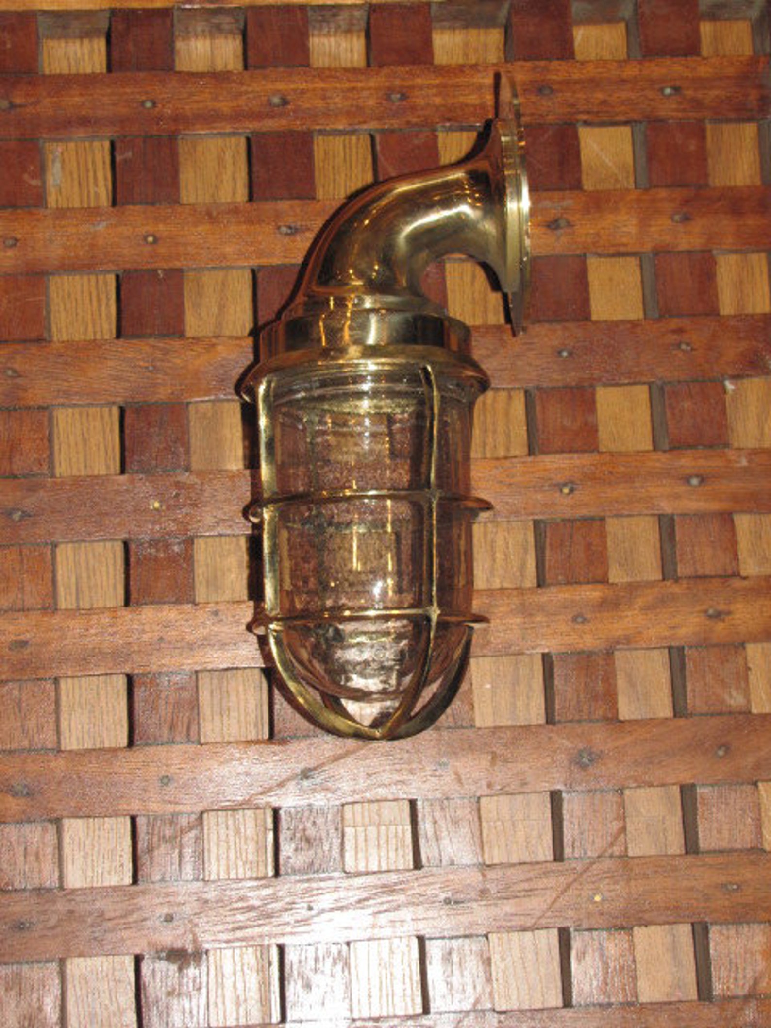 Vintage Nautical Brass Light Fixture- Ship Light- Restored and Rewired ...