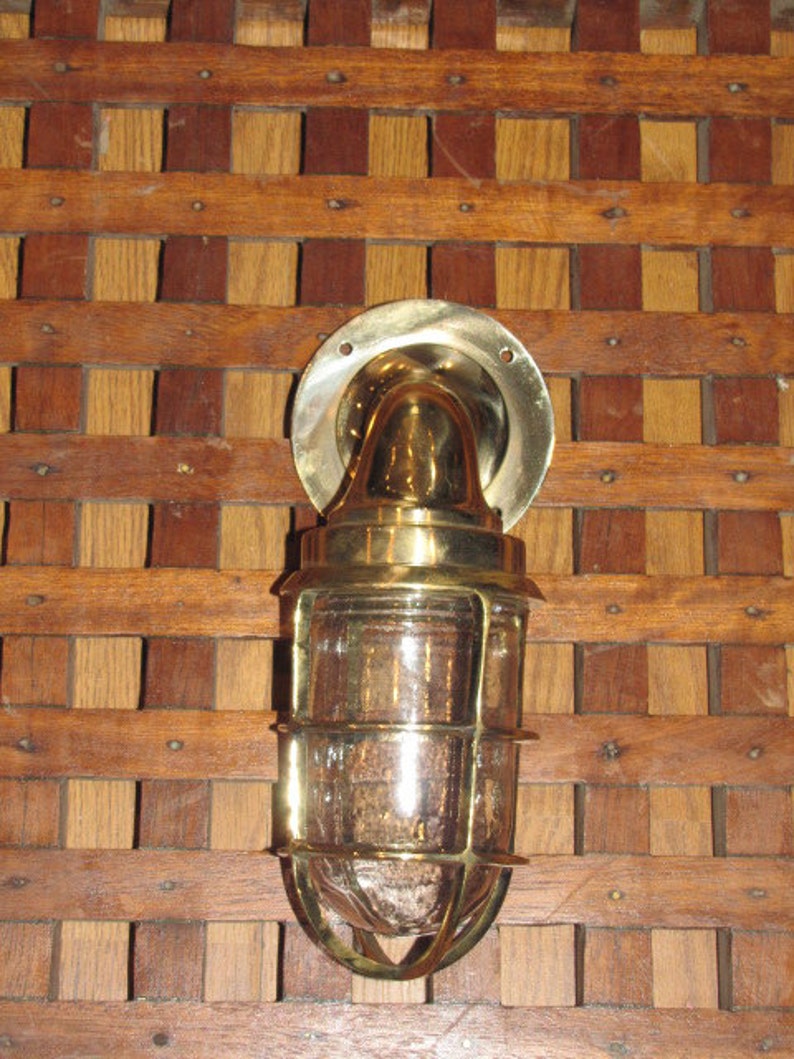 Vintage Nautical Brass Light Fixture Ship Light Restored and - Etsy