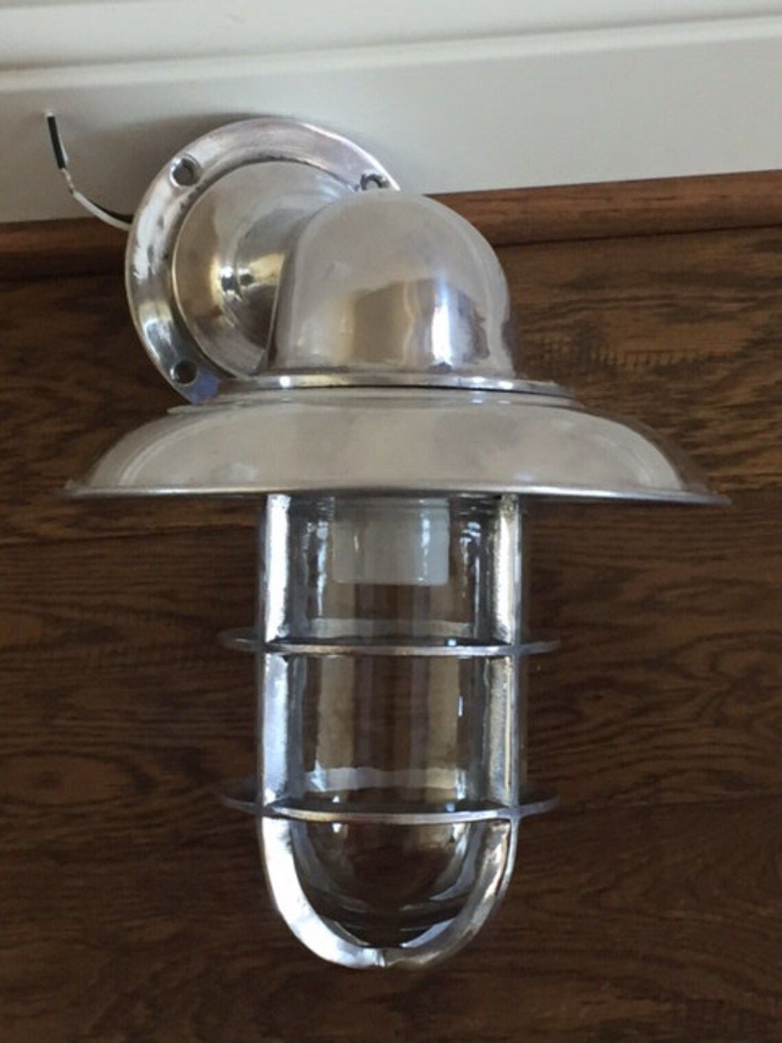 Vintage Aluminum Bulkhead Light With Large Aluminum Shade | Etsy