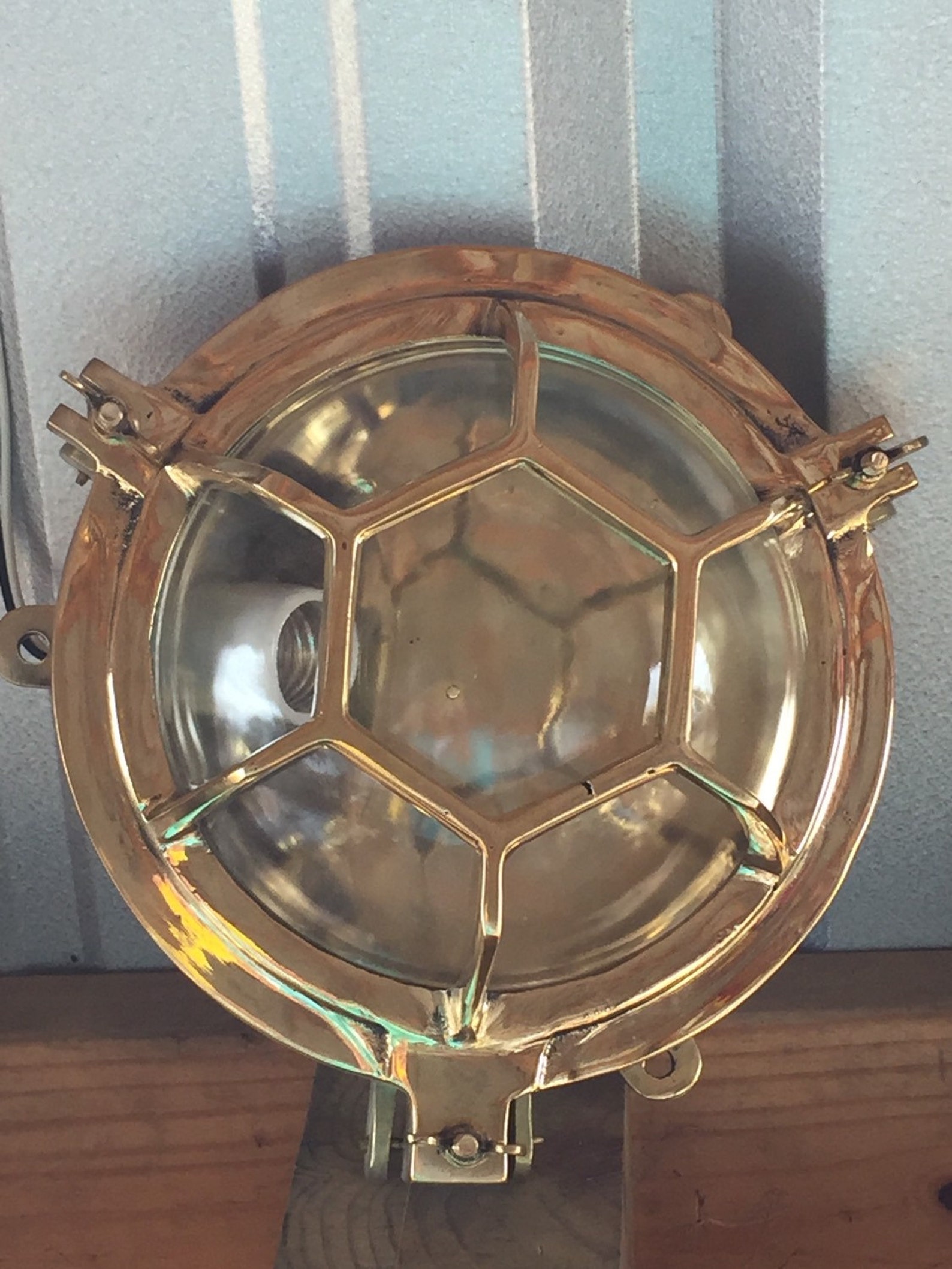 Vintage Brass Circular Hexagon Cage Ship Salvaged Light - Etsy