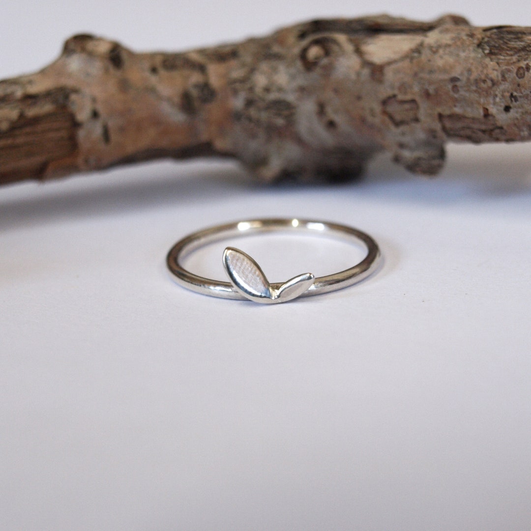 Dainty Leaf Ring Handmade Sterling Silver Ring Silver Leaf - Etsy