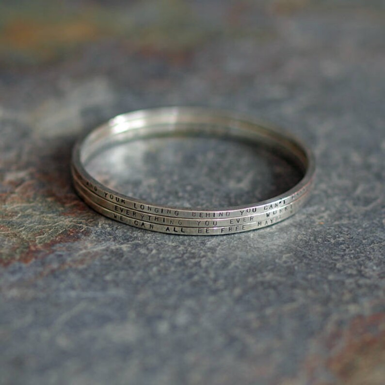 Personalised Sterling Silver Bangle Custom Made Bracelet | Etsy