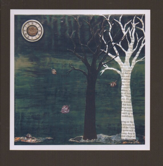 Items similar to 8x8" Word Tree Print from an Original Encaustic ...