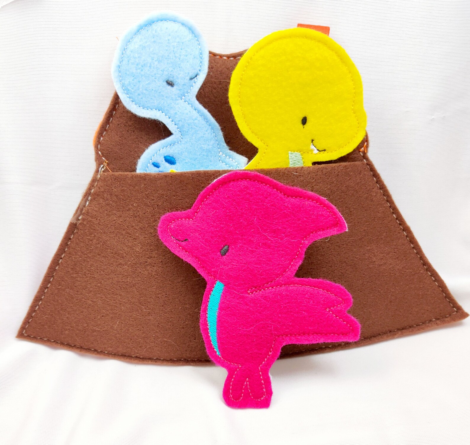 Dinosaur Finger Puppets With Coordinating Volcano Bag Fun - Etsy