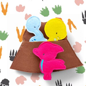 Dinosaur Finger Puppets With Coordinating Volcano Bag - Fun and ...