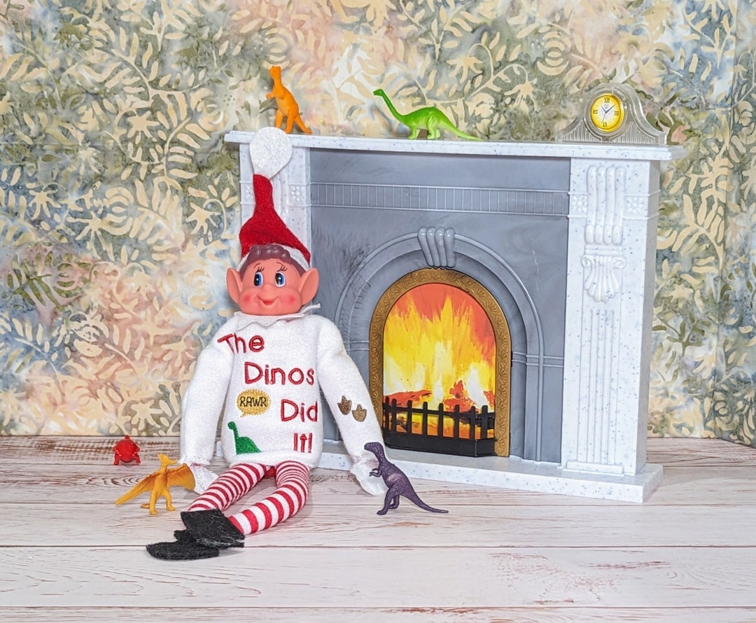 Unleash Prehistoric Playfulness With 'the Dinos Did It' Elf Sweater - Etsy