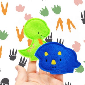 Dinosaur Finger Puppets With Coordinating Volcano Bag - Fun and ...