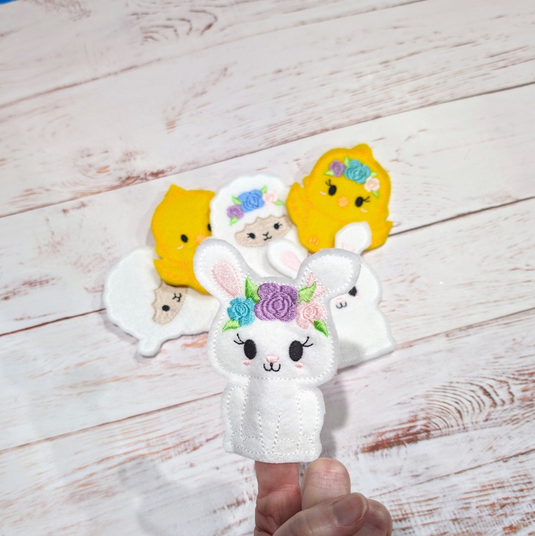 Whimsical Easter Finger Puppets Set - Adorable Chicks, Sheep, and ...