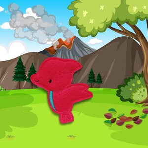 Dinosaur Finger Puppets With Coordinating Volcano Bag - Fun and ...