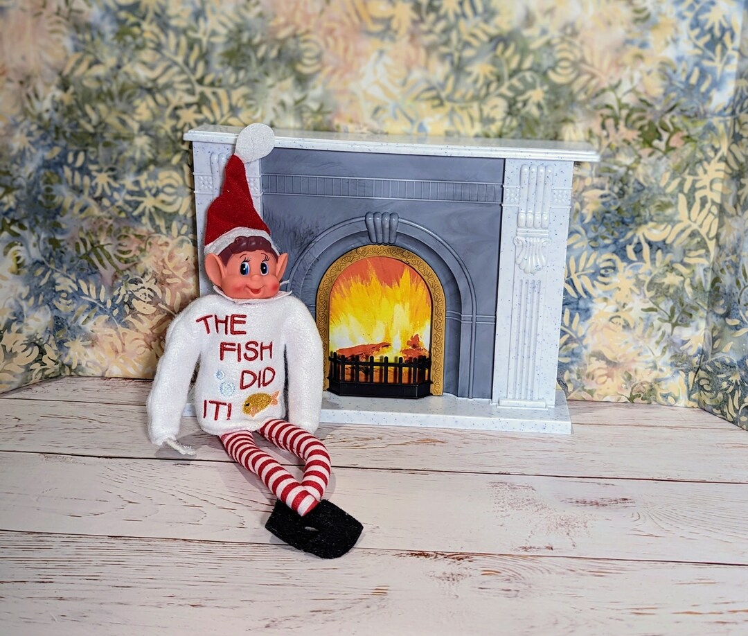 The Fish Did It Elf Shirt - Doll Accessory - Holiday Elf Shirt - Elf ...
