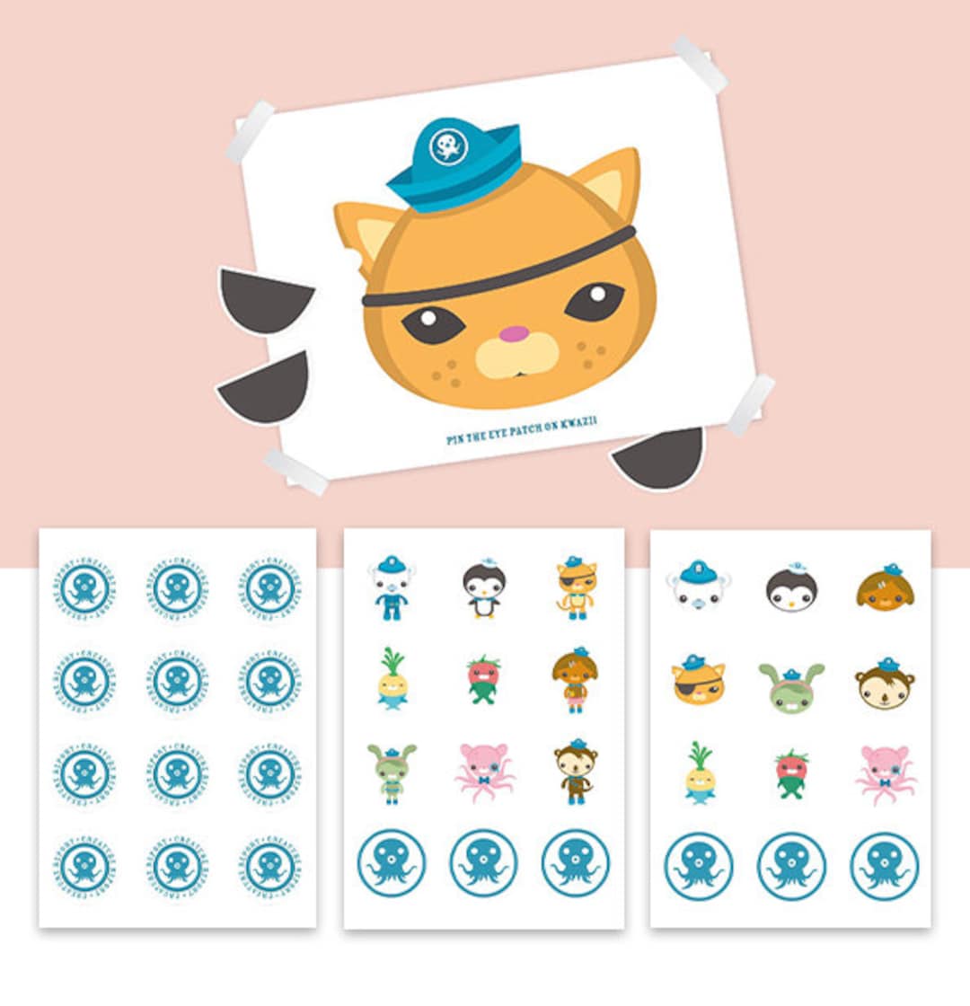 DIY Octonauts Party Collection Avery Sticker L7105 Template Stickers ...