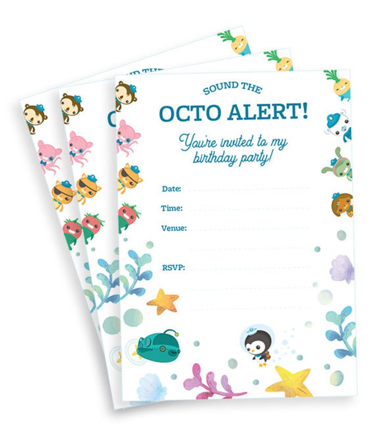 DIY Printable Octonauts Birthday Birthday Invite. A4 Page - Etsy