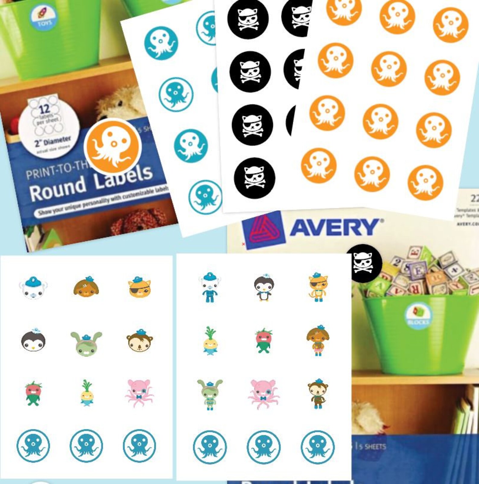 Octonauts Variety Stickers DIY Print Digital Files Avery22817 - Etsy