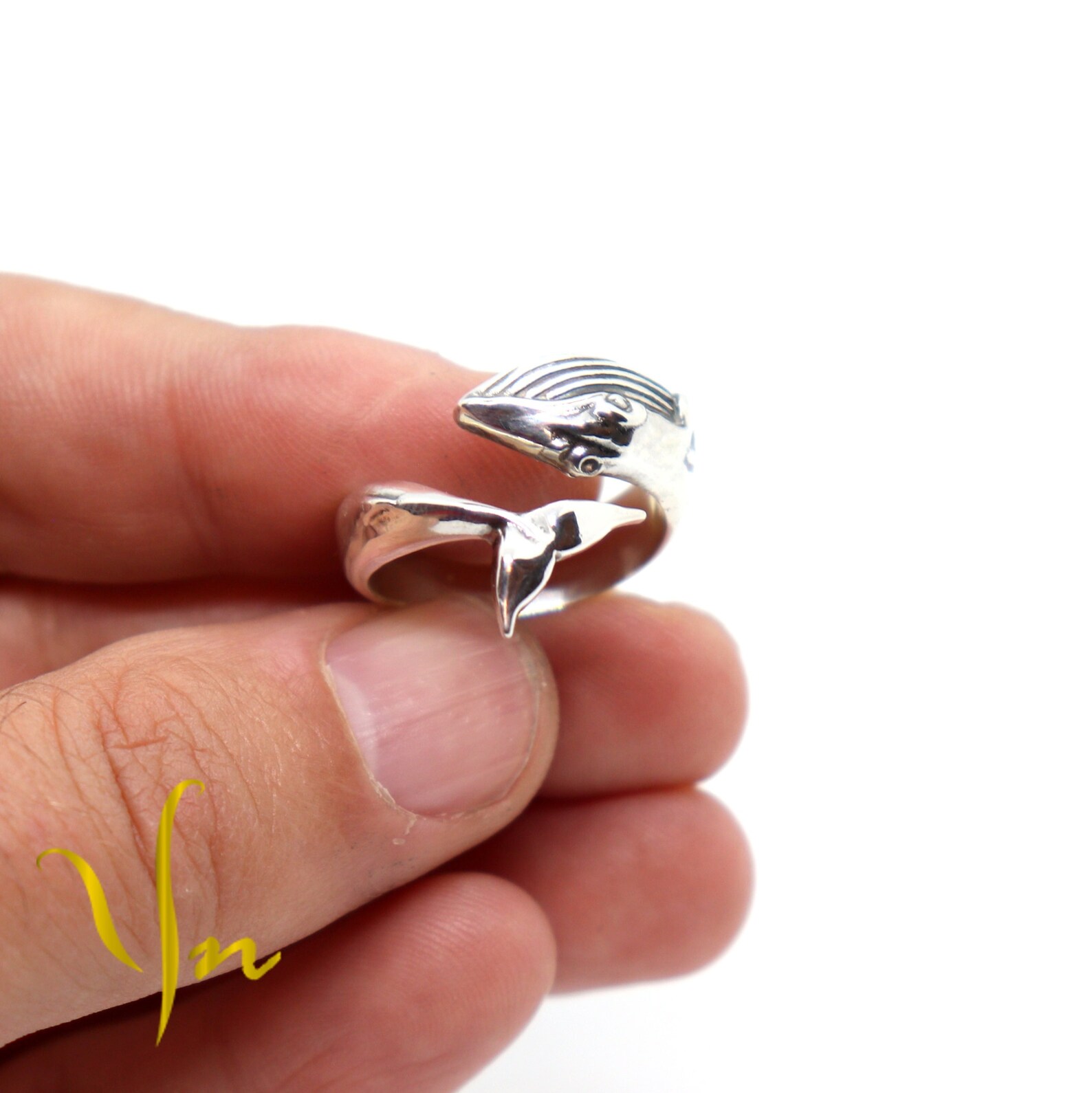 Sterling Silver Ring Humpback Whale Whale Wrap Adjustable | Etsy