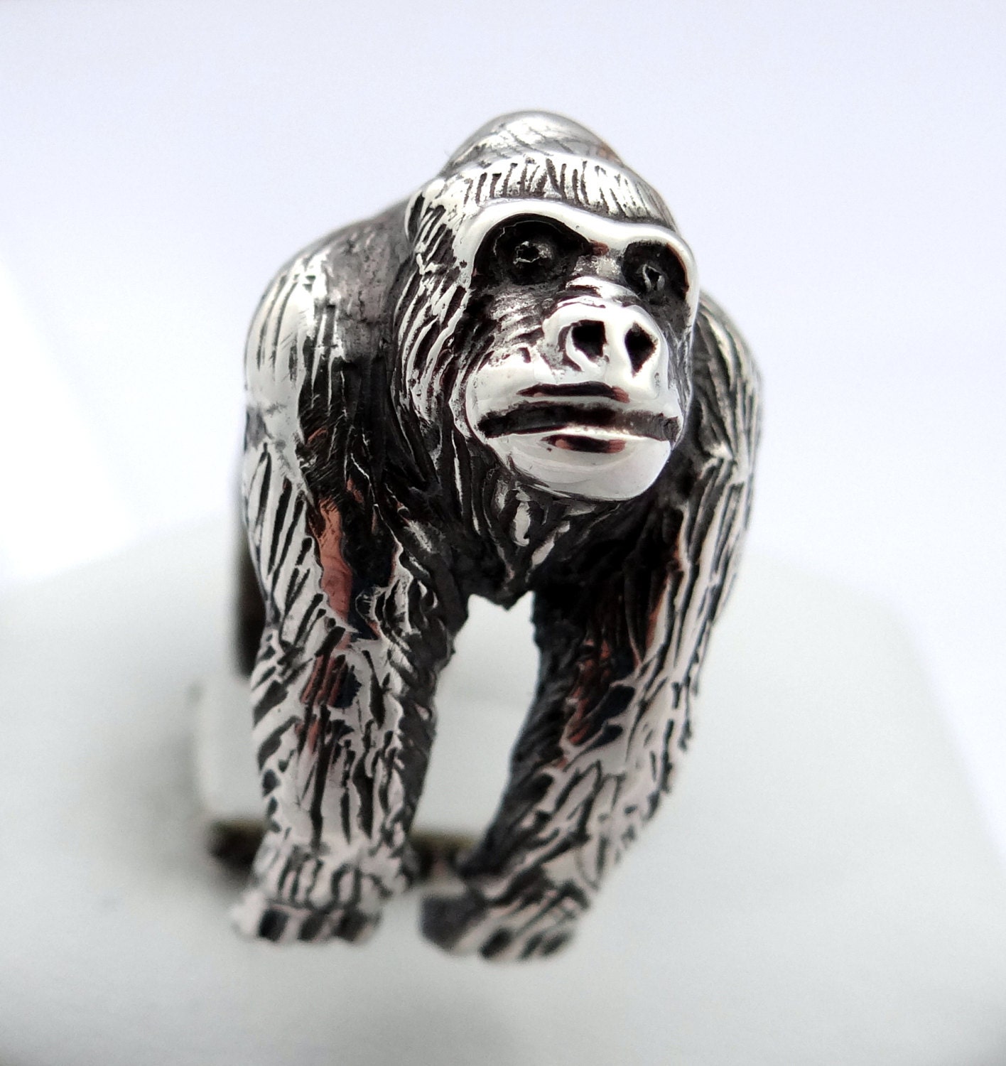 Silver Gorilla Ring Silver Ring Sterling Silver Ring Ape - Etsy