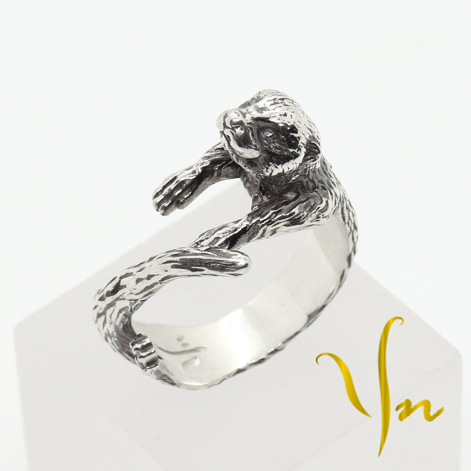 Handmade Silver Adjustable Otter Ring | Etsy