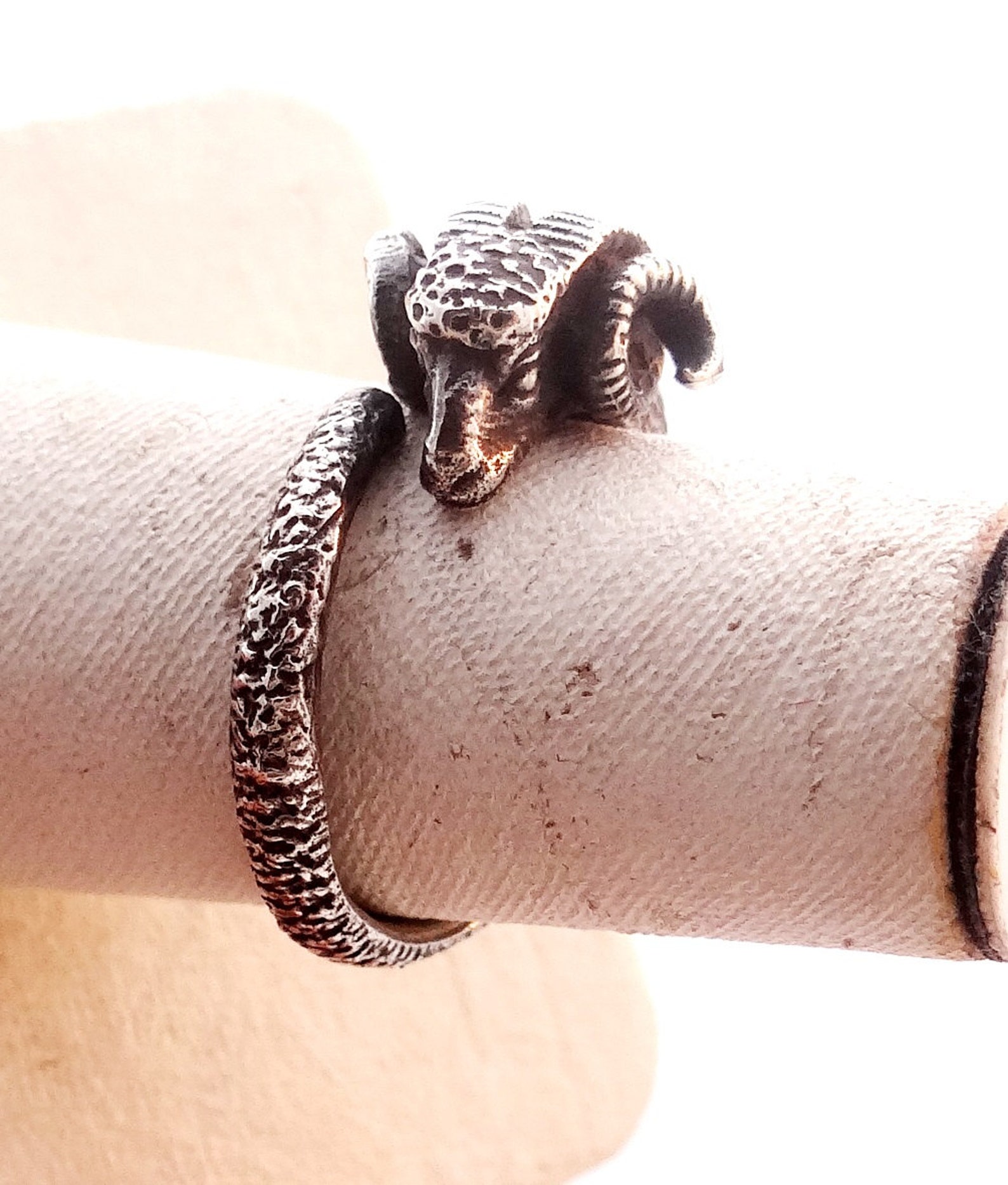 Silver Goat Ring Ram Ring in Sterling Silver Black Sheep - Etsy UK
