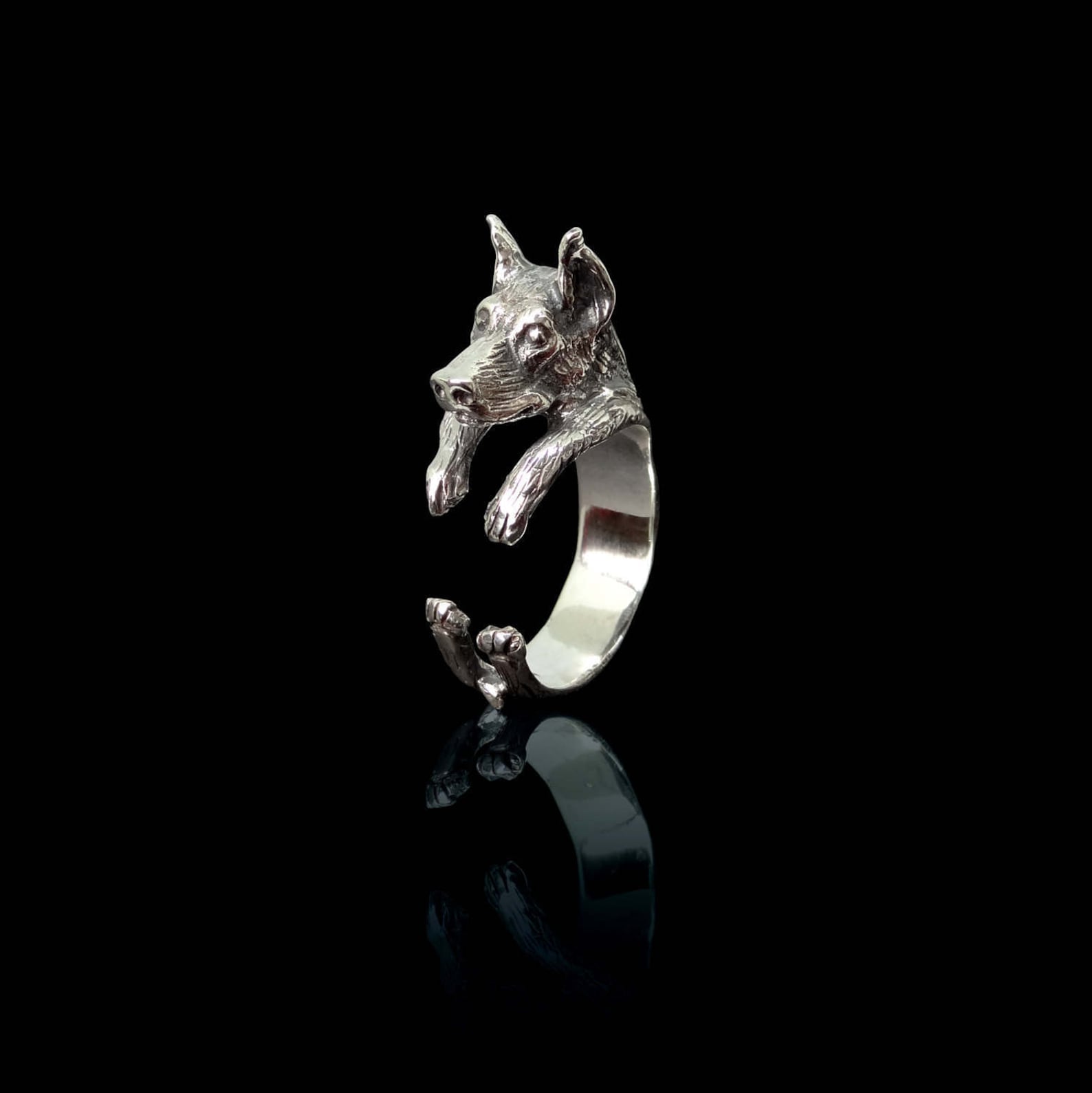 Sterling Silver Doberman Ring Doberman Pinscher Silver | Etsy