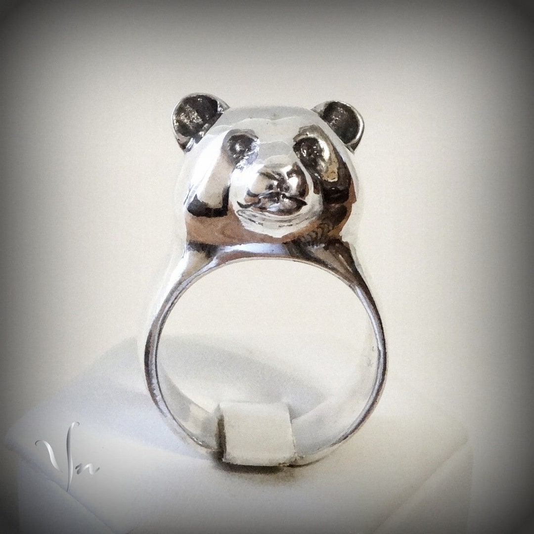 Silver Panda Ring, Panda Gifts Panda Bear Jewelry, Wildlife Ring ...