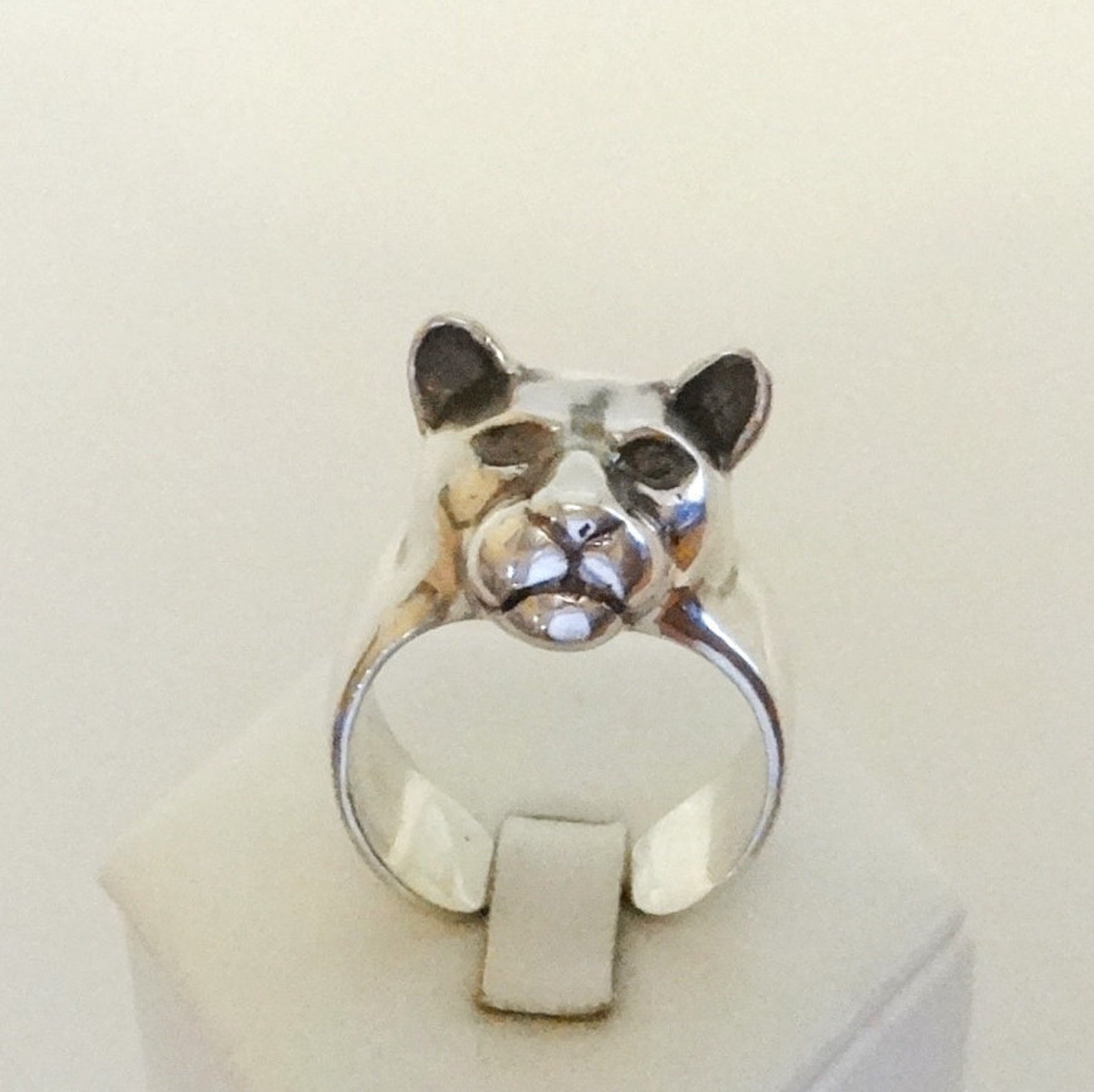 Big Lion Ring Heavy Solid Sterling Silver Lioness Ring - Etsy