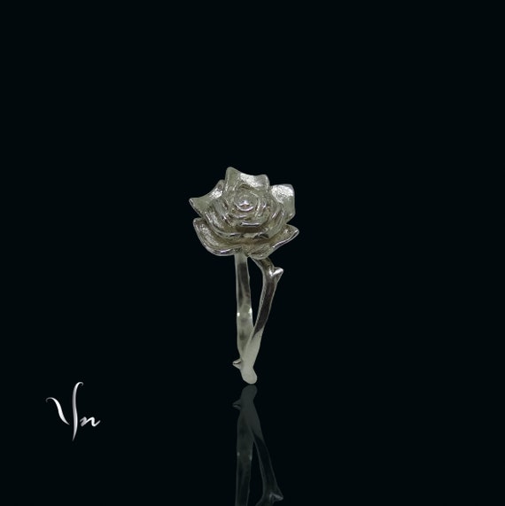 Handmade Silver Rose Ring for Women Silver Flower Ring | Etsy
