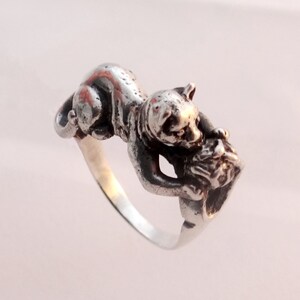 Cat Ring With Ball, Playing Cat Ring, Dancing Cat, Silver Ring 13 Gram ...